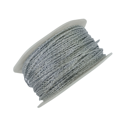 Twist Metallic Silver Cord 1MM | Cherry Ribbon